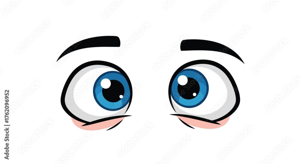 Stunning cartoon eyes expressing surprise and worry, perfect for ...