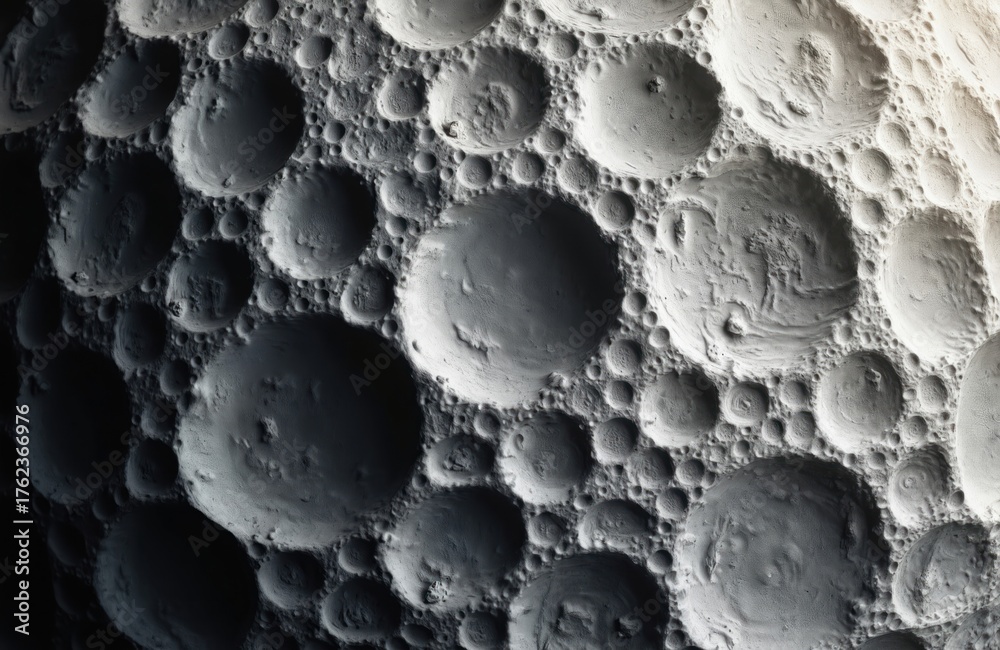 Ilustración de Stock Detailed view of Moon surface. Numerous craters of ...