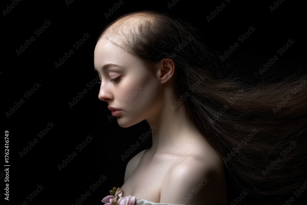 Follicle damage case: bald region, scalp lesion, texture decay ...