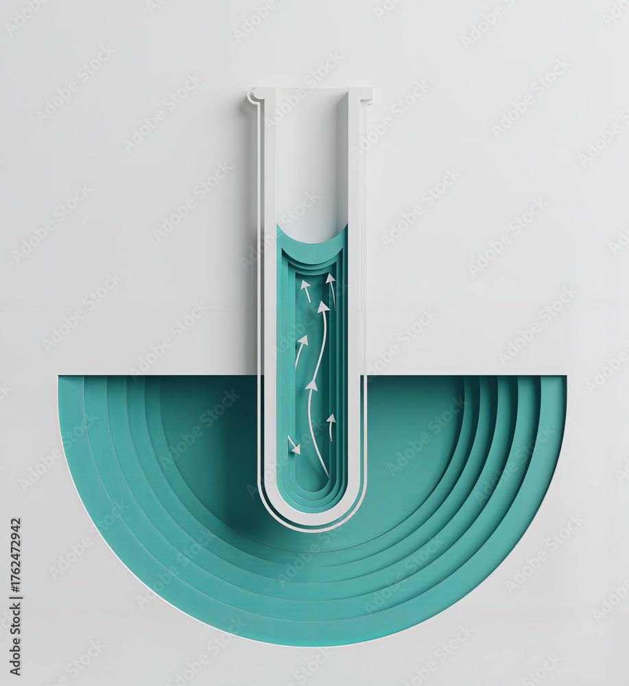 Illustration Stock Isometric diagram of a complex heat exchanger or ...