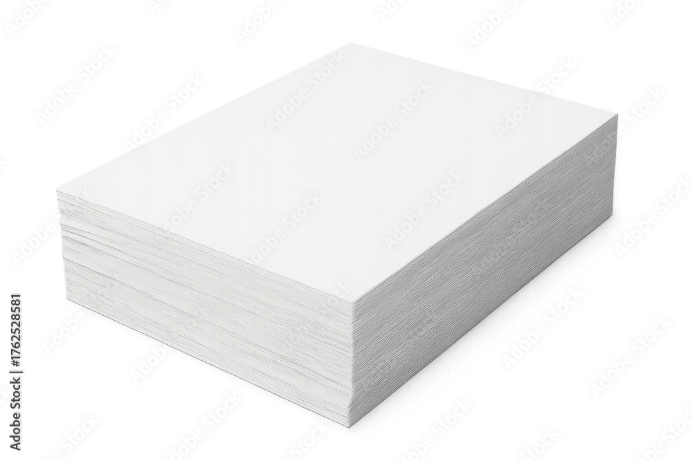 Stack of white blank paper sheets ream for office printing or copying ...