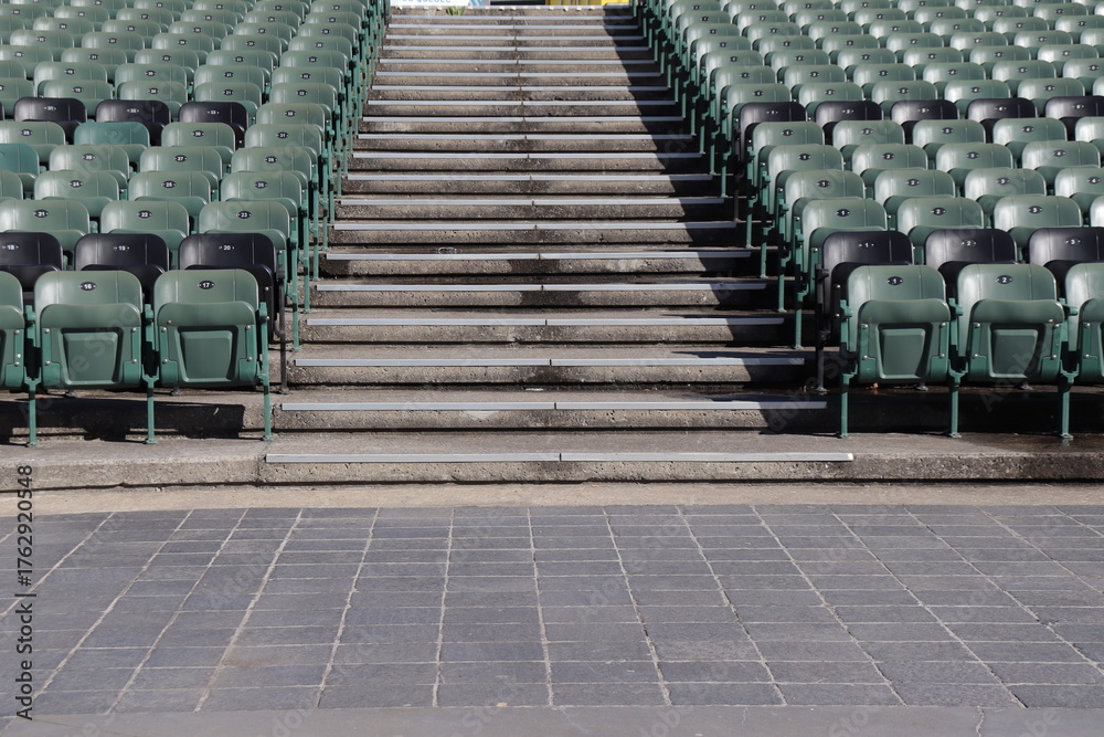 Photo Stock Outdoor lage stair in a stadium. Outdoor stairs between ...