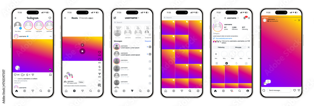 Instagram app Template UI App new 2026 update shown on iPhone 17 in ...