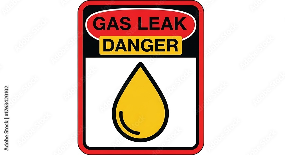 Illustration Stock Gas leak danger sign safety warning caution ...