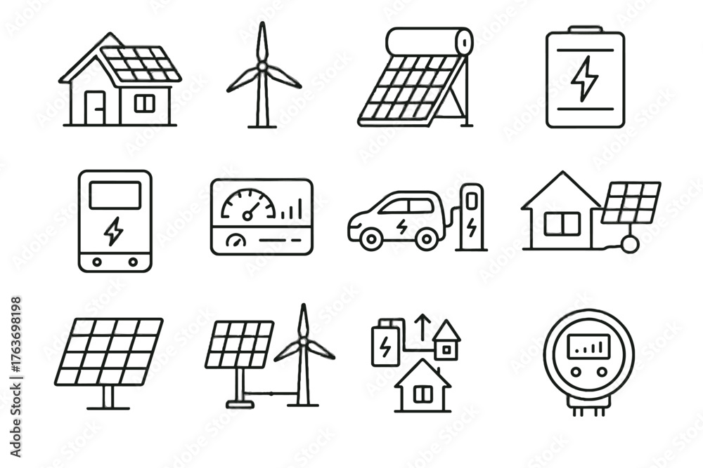 Image vectorielle Stock Solar energy turbine diagram vector car panels ...