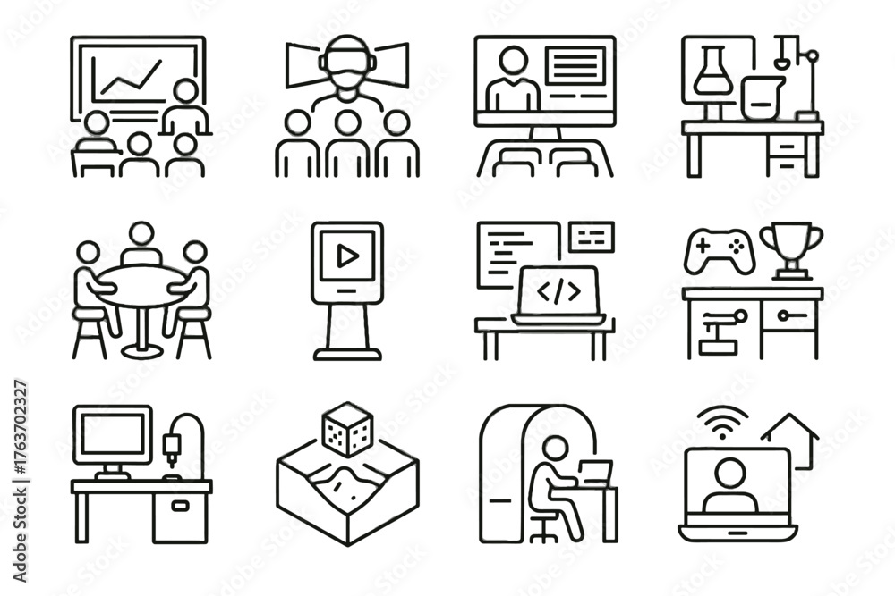 Vector de Stock Interactive educational ar collaborative corner ...