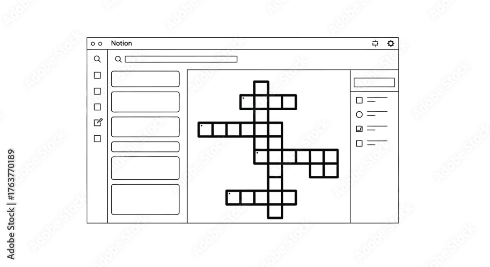 Vector art of crossword puzzle interface, showcasing a digital design ...