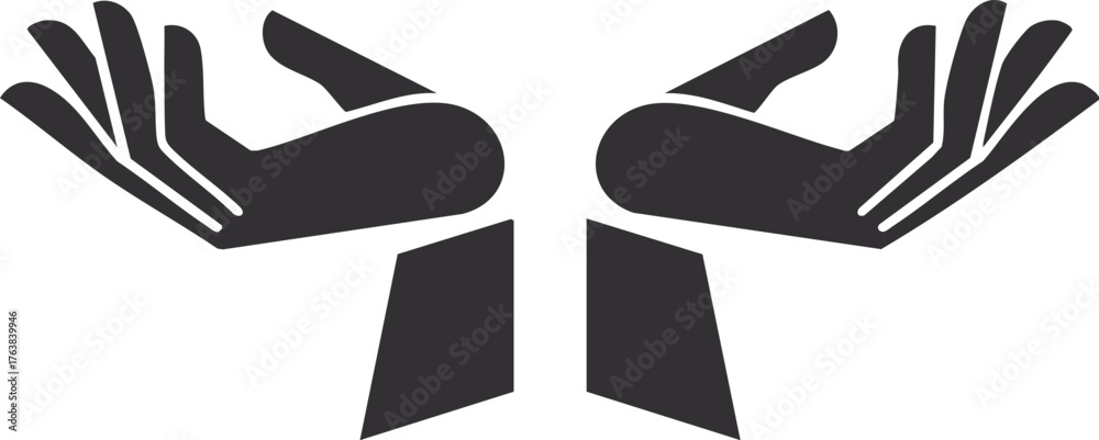 Skelton hand gesture Shrug hands Stock Vector | Adobe Stock