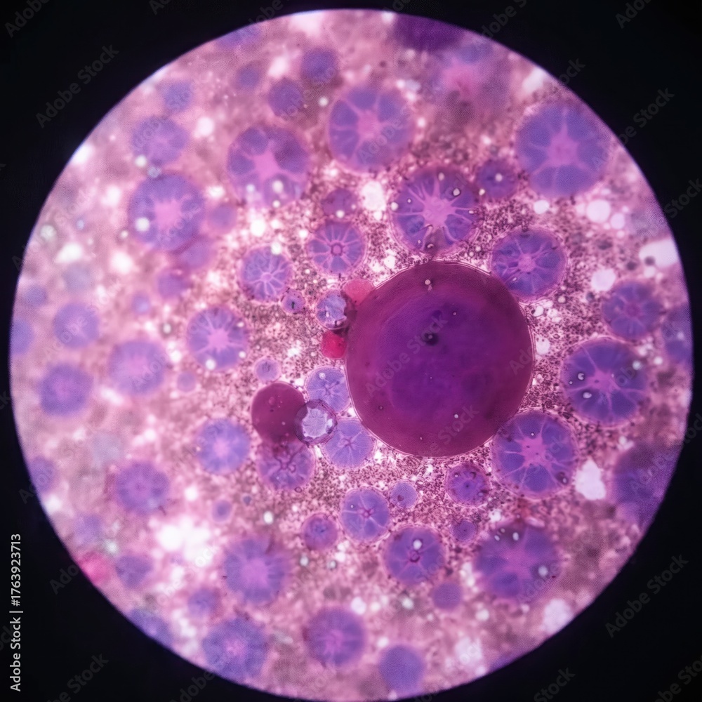 Foto Microscopic image of bone marrow cells with plasma cell dyscrasia ...