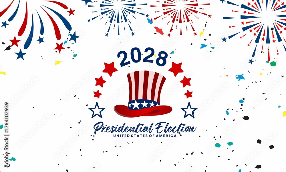 USA presidential election 2028. Election voting banner, poster. Vote ...