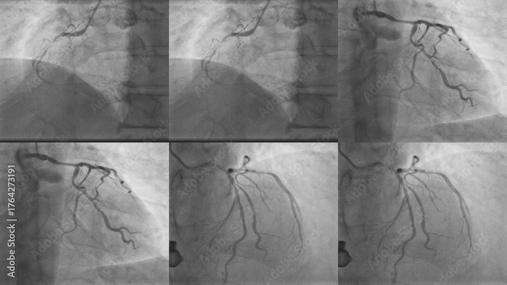 Coronary Angiography Revealing Multivessel Coronary Artery Disease with ...