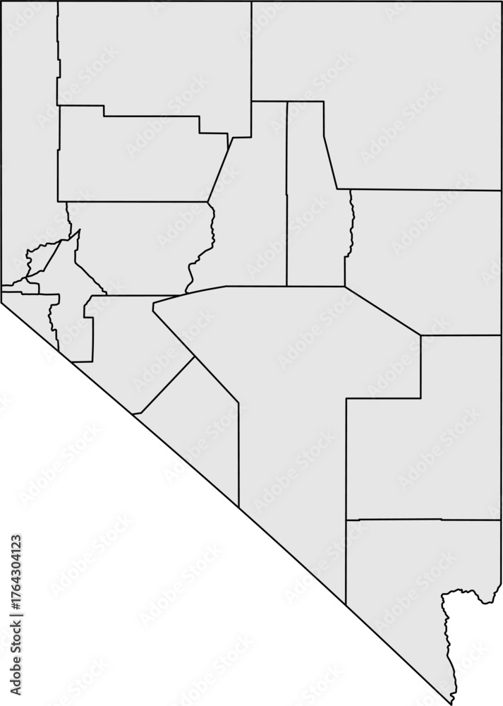 Stock-Vektorgrafik „Grey vector political map of Nevada state outline ...