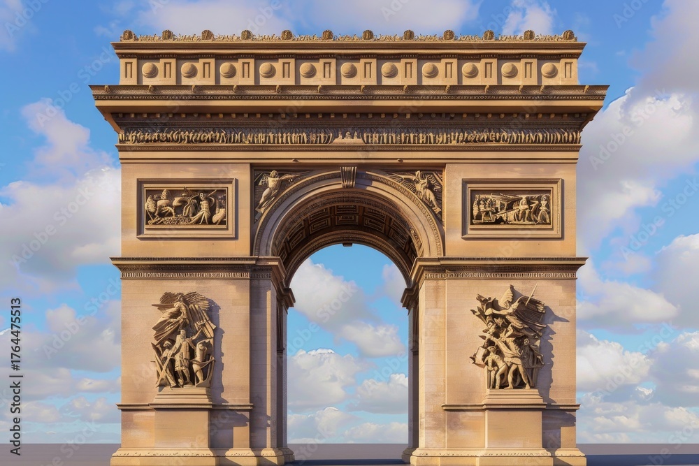 Arc de triomphe, a triumphal arch, a neoclassical interpretation of ...