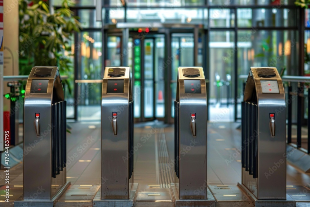 Entrance gates access control system allowing employees access to ...