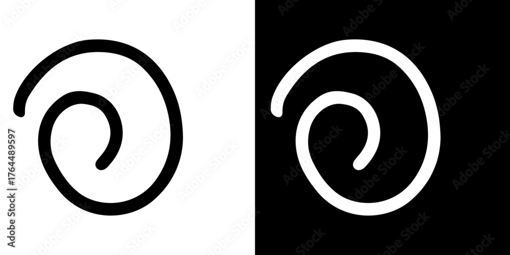 lack and white symbol. Hand-drawn heart symbol with a unicorn horn and ...