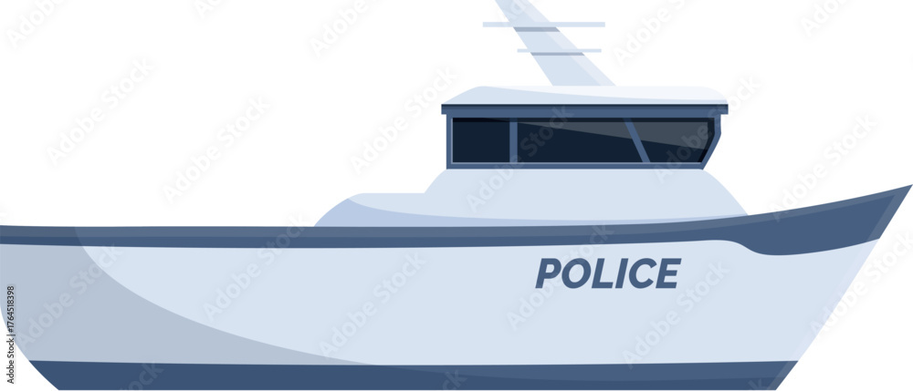 Modern police boat patrolling coastal waters, ensuring safety, security ...