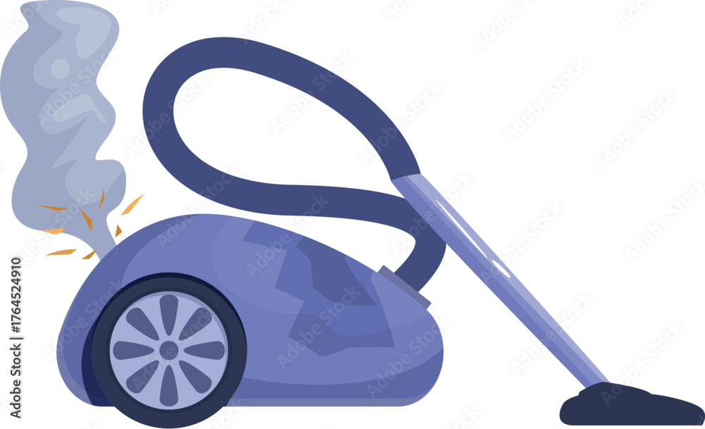 Vacuum cleaner malfunctioning and emitting smoke, sparks, and ...