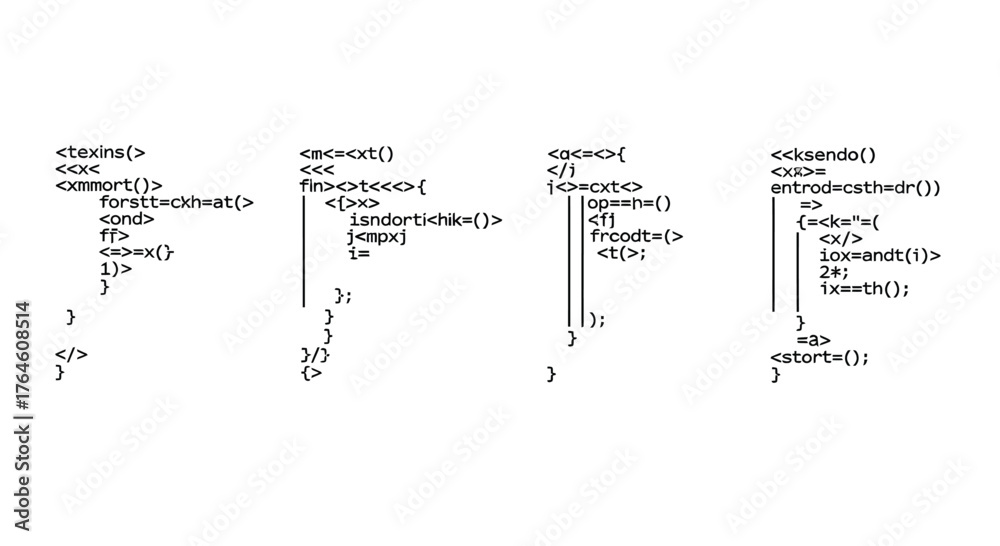 Four flowcharts illustrating complex processes and decision making with arrows and boxes vector ...
