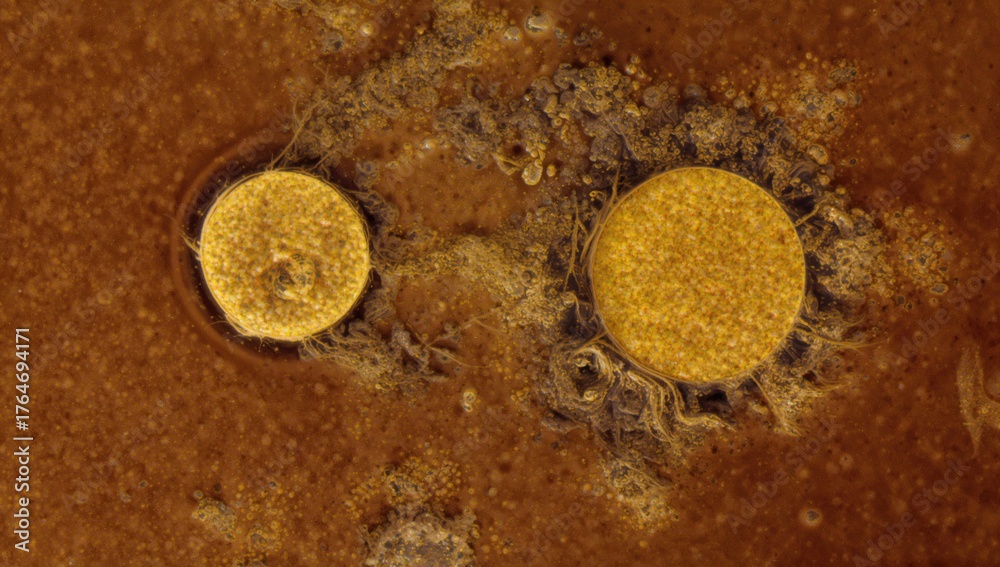 Staphylococcus aureus colonies exhibiting golden pigmentation on ...