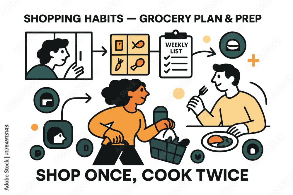 Grocery Plan Dynamics. Shopping Habits ? Grocery Plan & Prep. A minimal ...