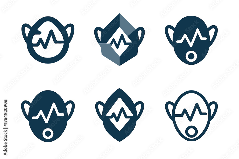 VO2 Max Logo Grid. VO2 max testing. Set Logo of VO2 max testing ...