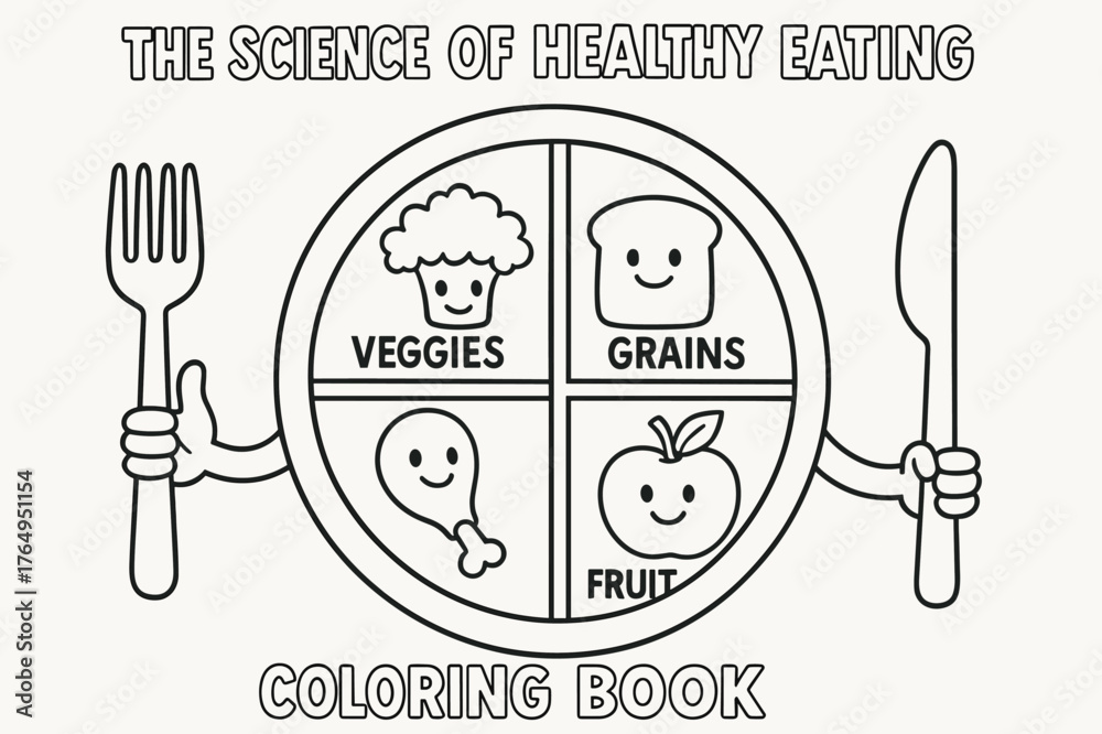 Healthy Eating Plate. The science of healthy eating children?s coloring ...