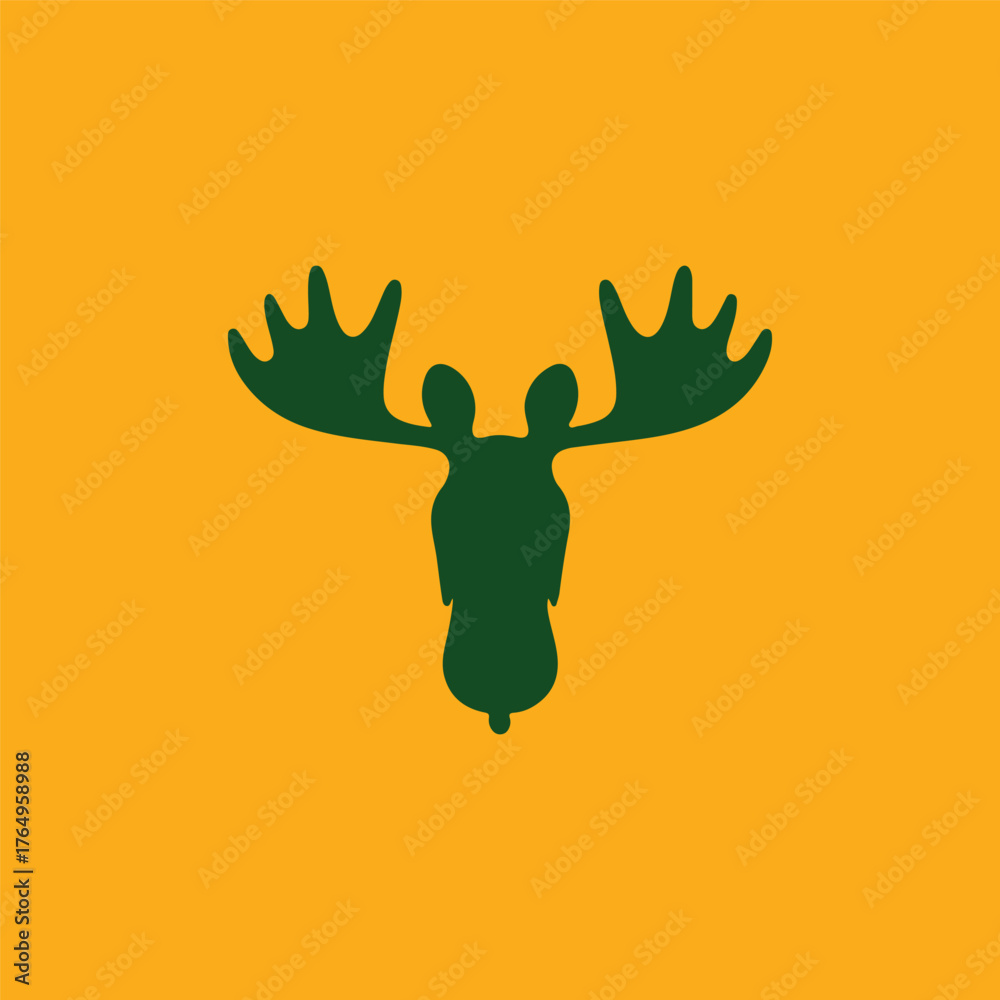 Image vectorielle Stock Silhouette Style Vector Moose Logo Icon ...
