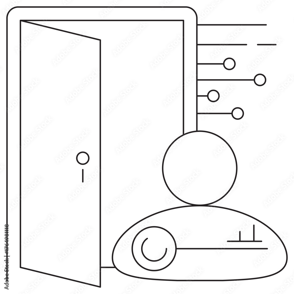 Access Management in Machine Learning Infrastructure Icon. A vector ...