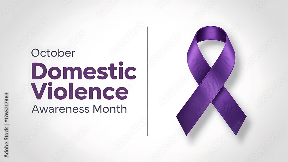 Purple ribbon symbol for domestic violence awareness month in october ...