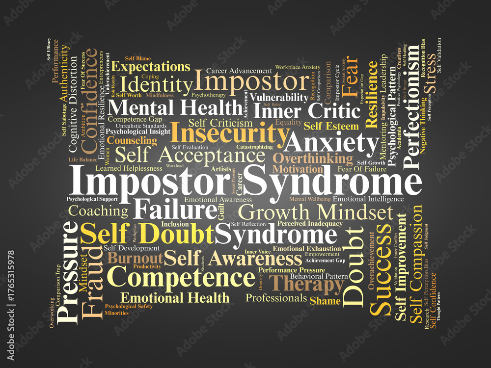 Impostor Syndrome Word Cloud. Composition Of Terms Related To Self ...