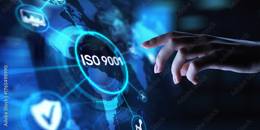 ISO 9001 Quality Management System Standards, projection on a virtual ...
