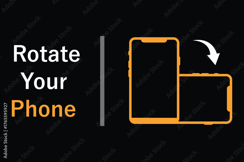 Rotate your phone text with rotation smartphone mobile icon vector ...