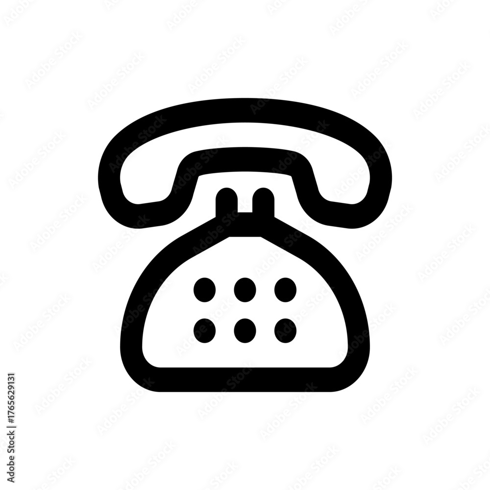 Illustration of a classic rotary dial telephone with handset and base ...