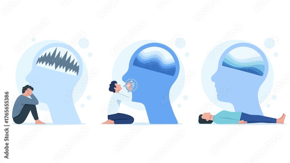 Visual representation of mental health journey from distress and ...
