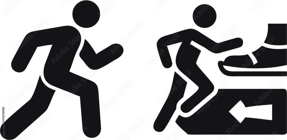 Stock-Vektorgrafik „Black and white illustration of two stick figures ...