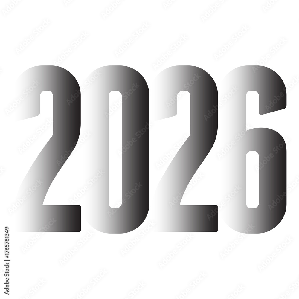 The Year 2026 Bold 3d numbers 2026 isolated on transparent background ...