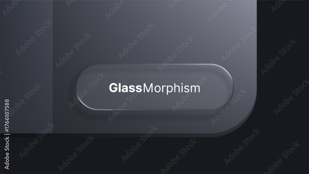 Liquid glass morphogenesis vector button with translucent effect ...