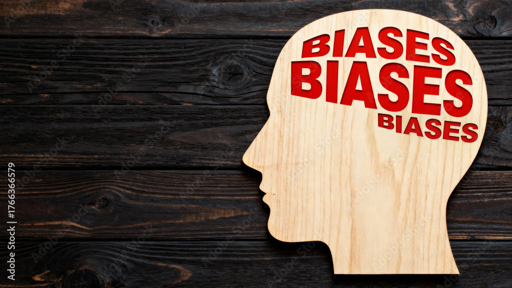 Concept of unconscious bias in human mind showing prejudice and ...