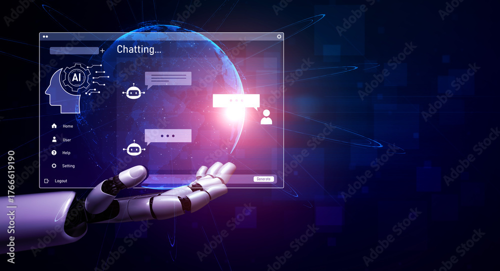AI powers the image generator interface by transforming prompt, image ...