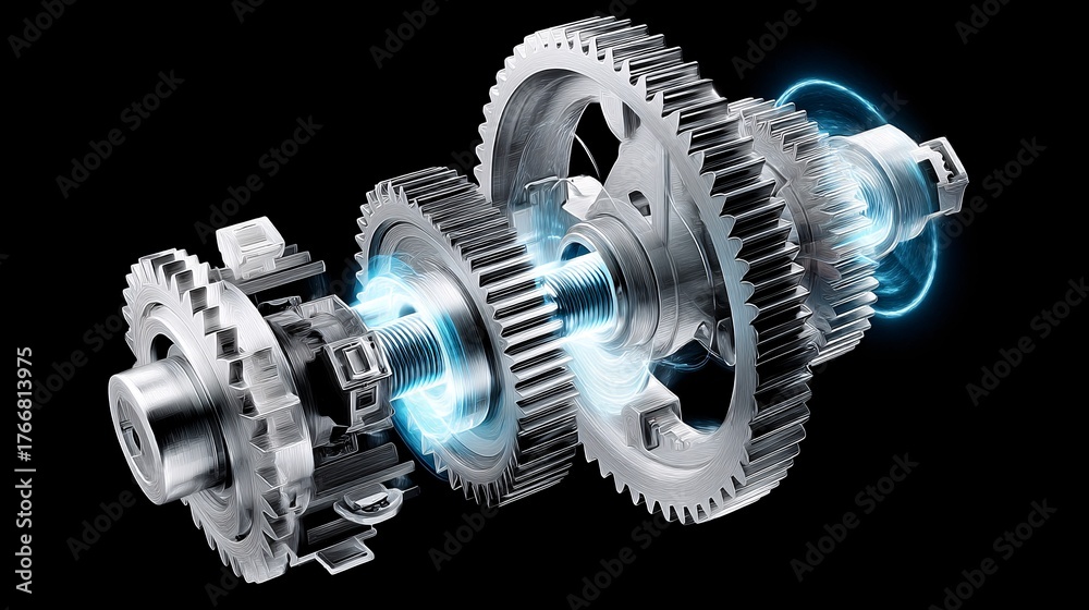 Стокова ілюстрація of interlocking gears where the main gear is labeled ...
