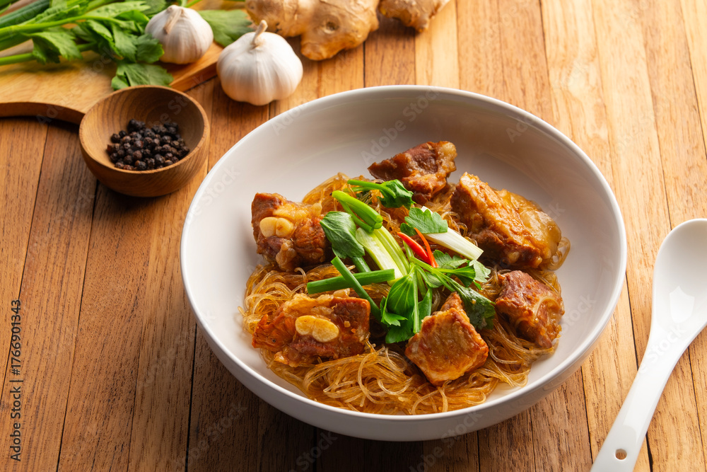 Baked Pork Ribs with Glass Noodles,Pork Baby Back Ribs or pork ...