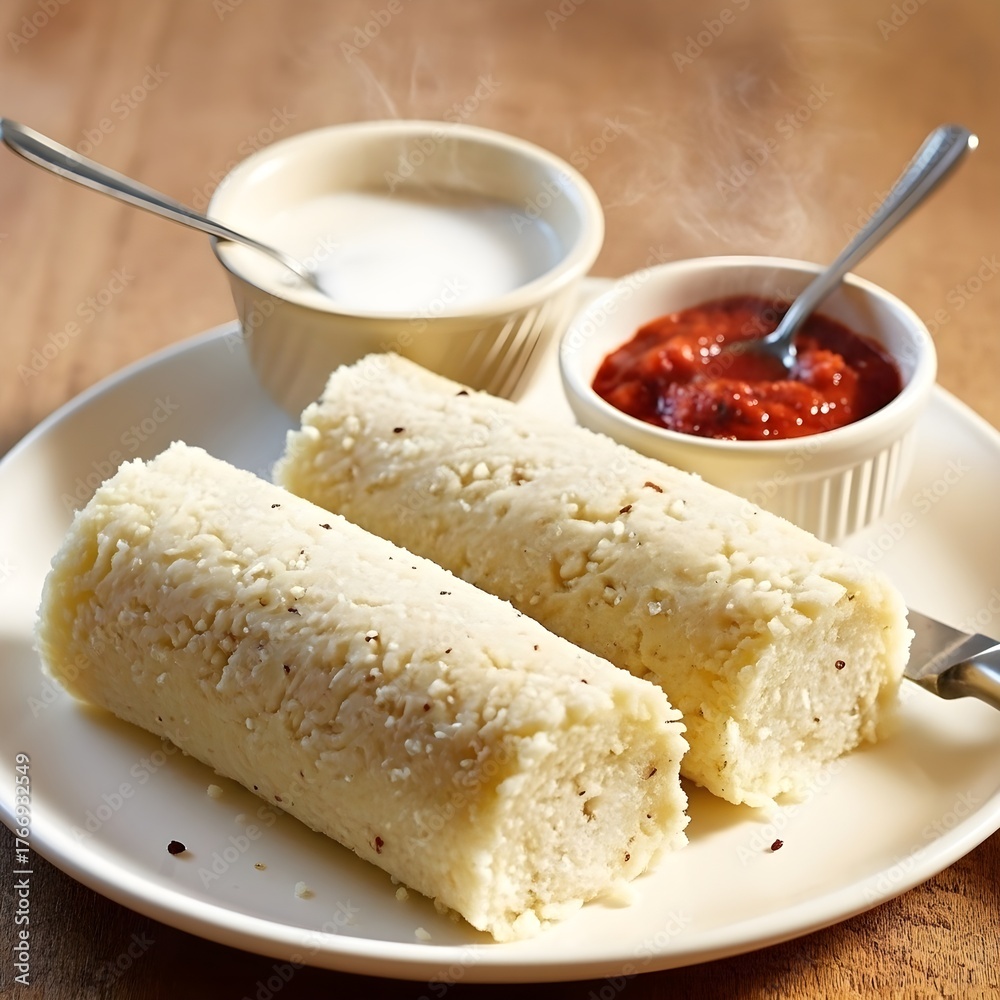 Sri Lankan Pittu Breakfast – Steamed Rice & Coconut Rolls with Curry ...