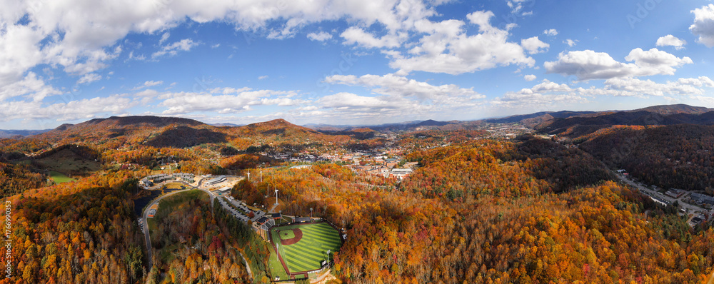 Beaver Field at Jim and Bettie Smith Stadium with Boone, NC Fall ...