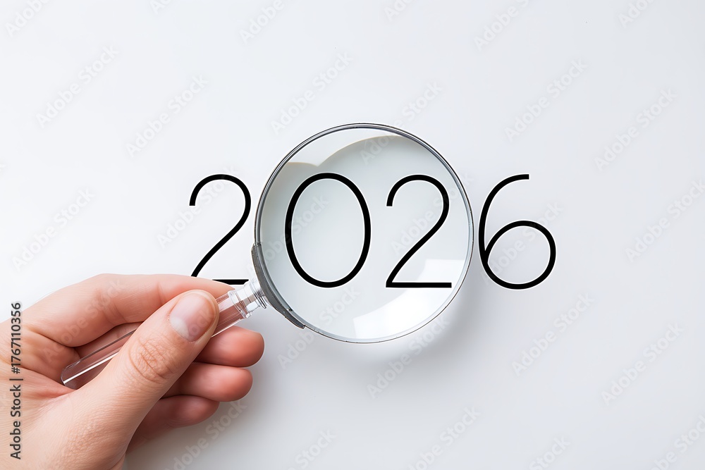 Magnifying Glass Over the Year 2026 Illustrates Future Focus Stock ...