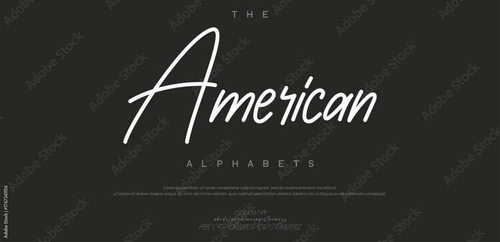 calligraphy alphabet small lettering a to z font family Stock Vector ...