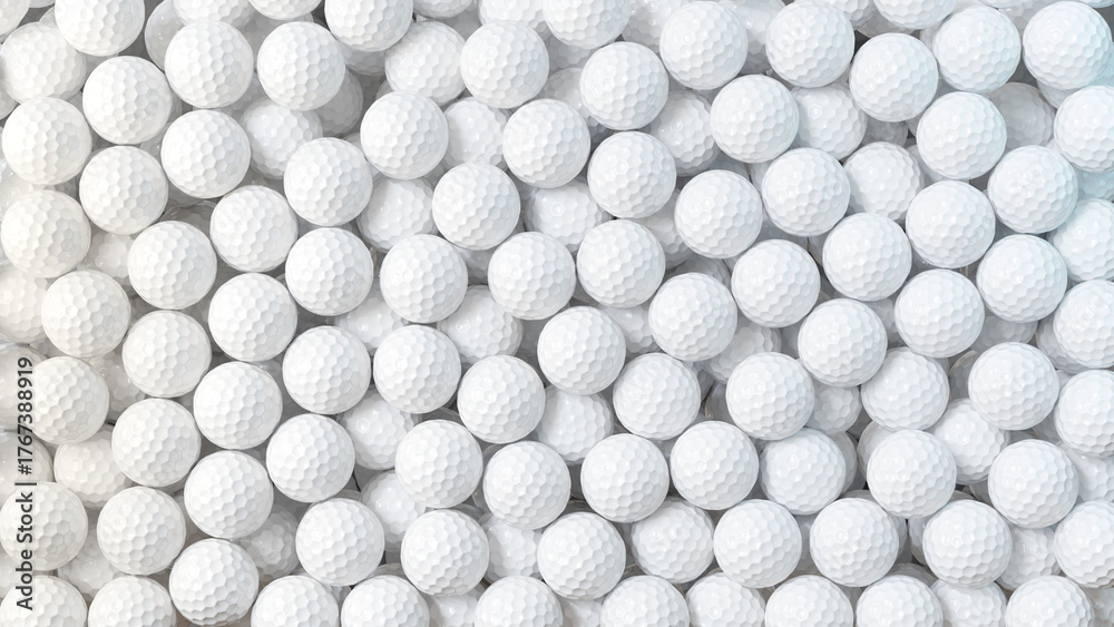 Clean white golf balls pattern. Sport equipment background with ...
