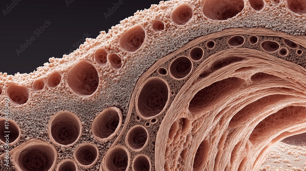 Stockillustrationen Ultra detailed macro of human hair follicle cross ...