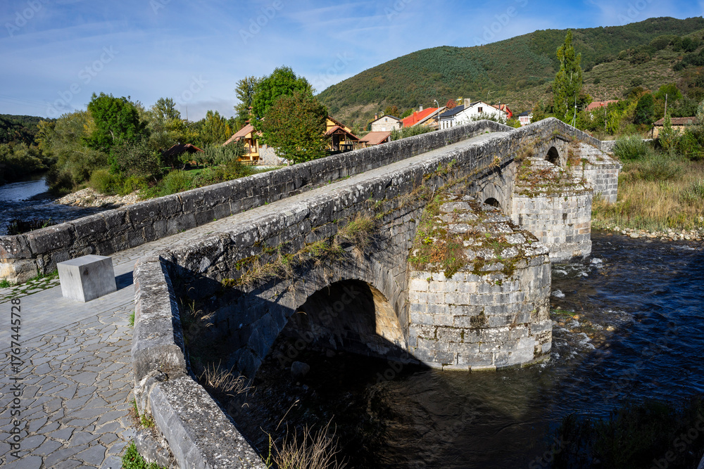 Boca de Huérgano Bridge over the Yuso-Esla River, Way of St. James ...