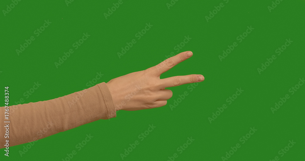Photo Stock Gestures female Hand peace, everything is good on chroma ...