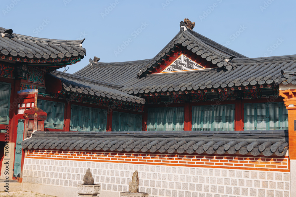 Gyeongbokgung Palace, Seoul, Jongno District, South Korea, in a spring ...